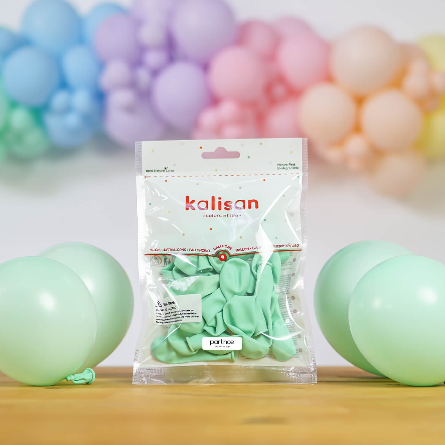 Lateks Balonlar - Makaron Retro Mirror ve pastel renkler - partince.com